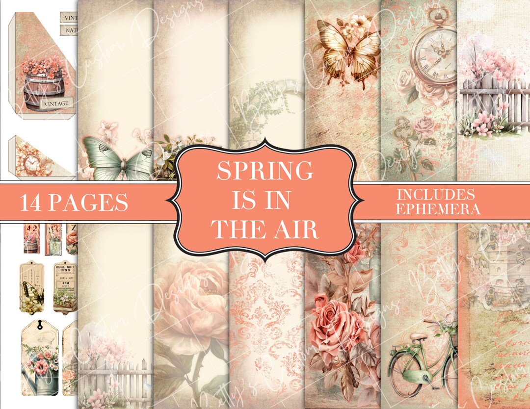 Spring is in the Air| Digital Junk Journal Kit | Printable Junk Journal ...