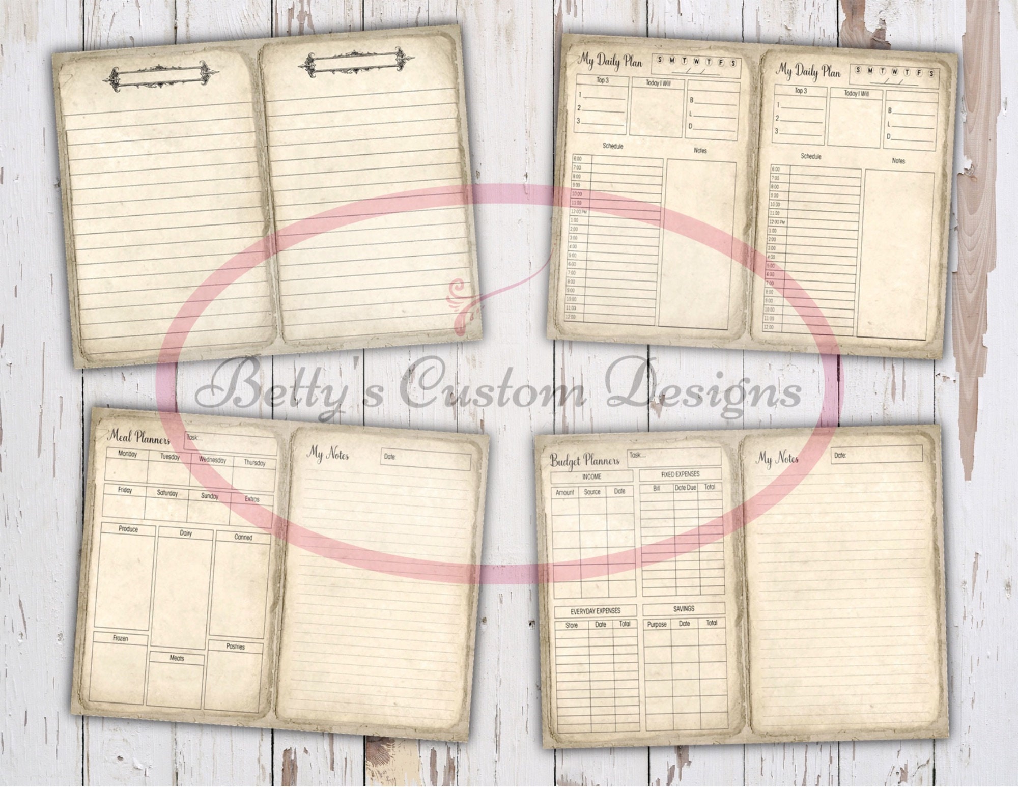 Junk Journal Planner Kit Calendar Bullet Journal Shabby - Etsy