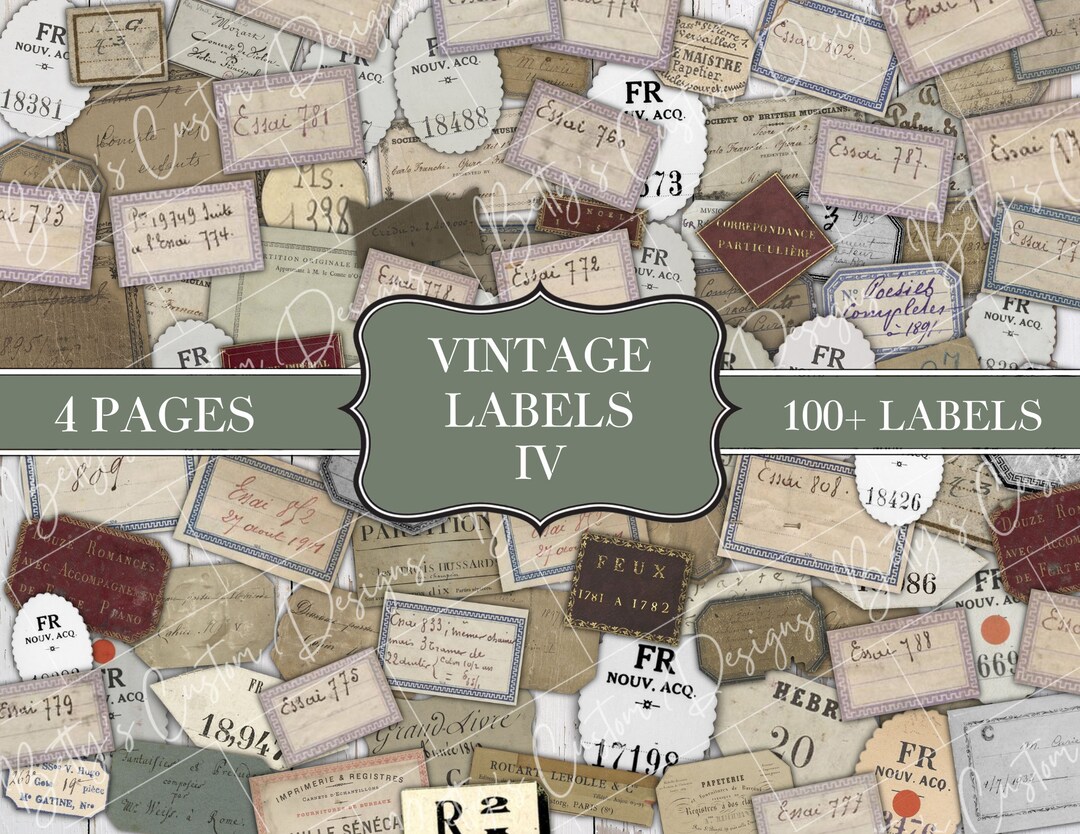 Vintage Labels - Set IV - Junk Journal Ephemera - Digital - Printable ...
