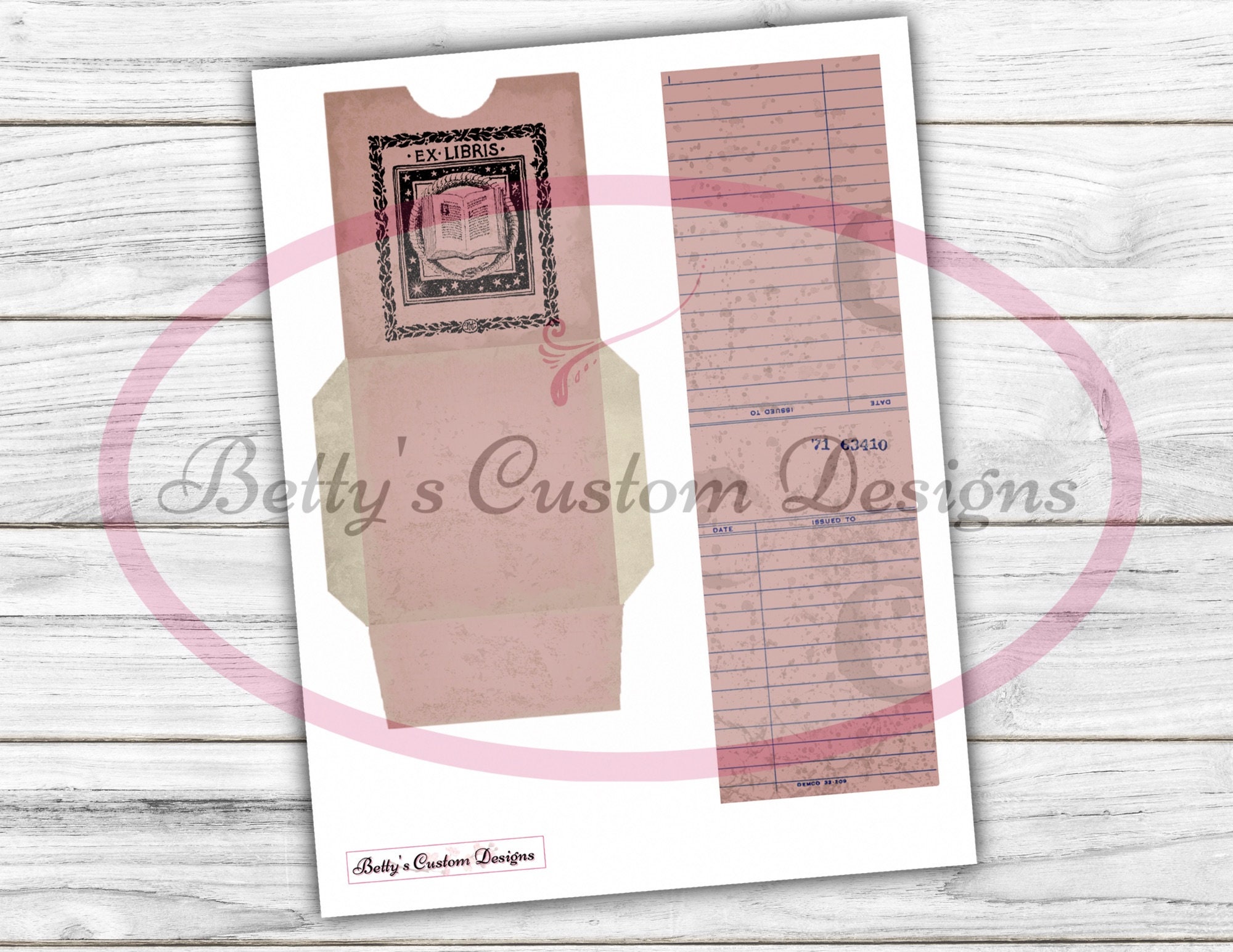 Library Cards and Pockets Printable Journal Cards - Etsy