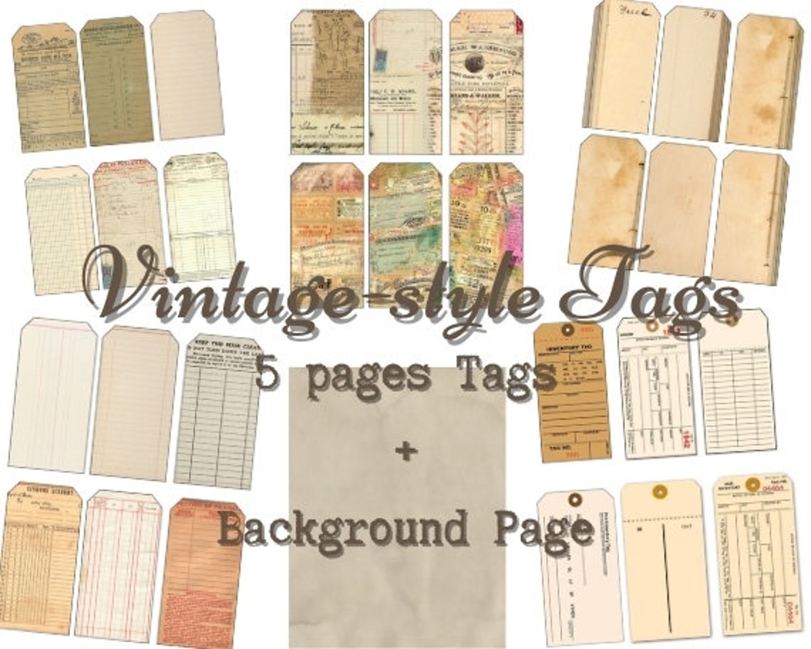Vintage-style Tags Printable Tags Junk Journaling Digitals | Etsy