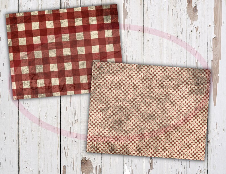 Vintage Reds II Junk Journal Kit - Digital Paper Prints - Scrapbook ...