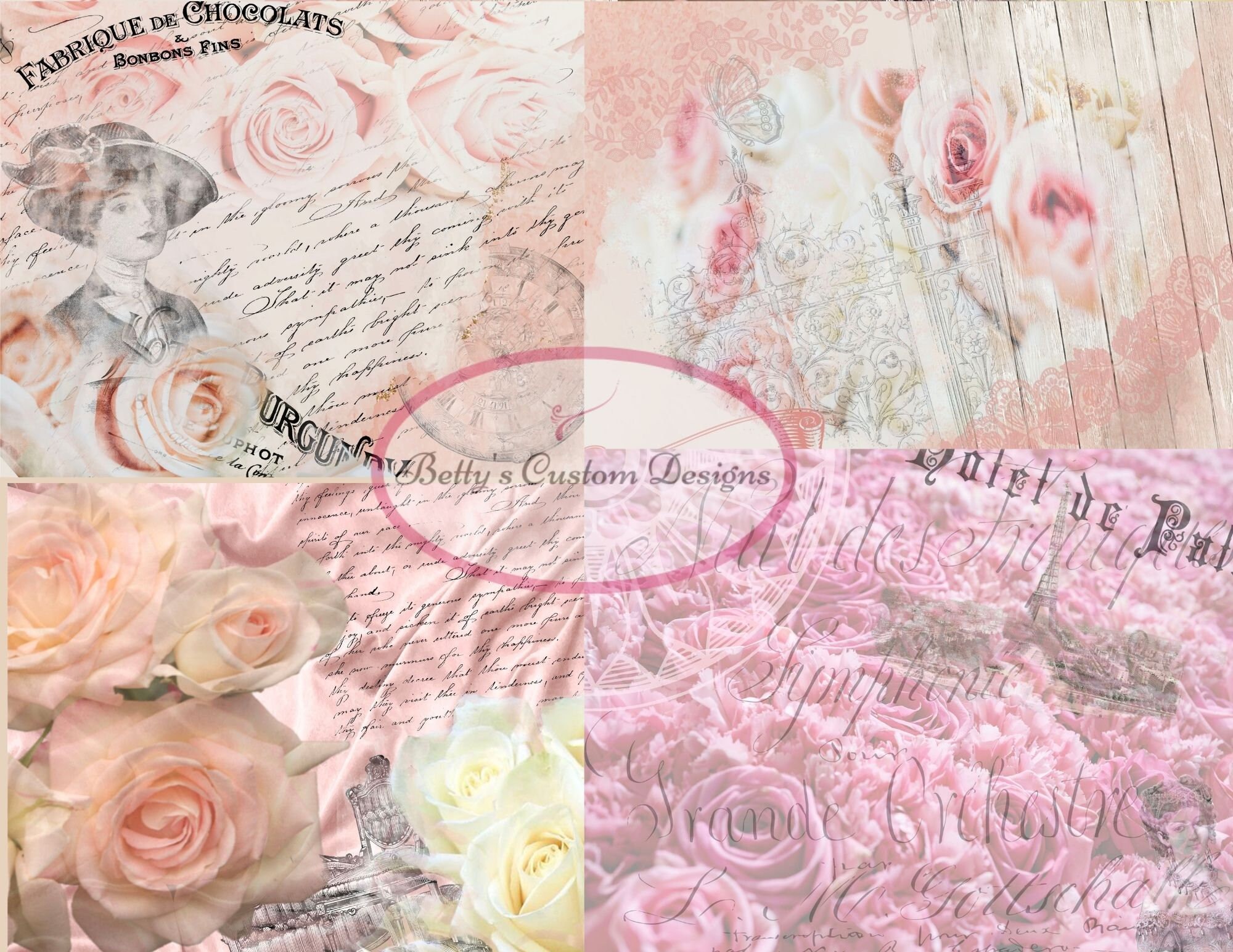 Pretty in Pink Junk Journal Kit Digital Paper Prints - Etsy