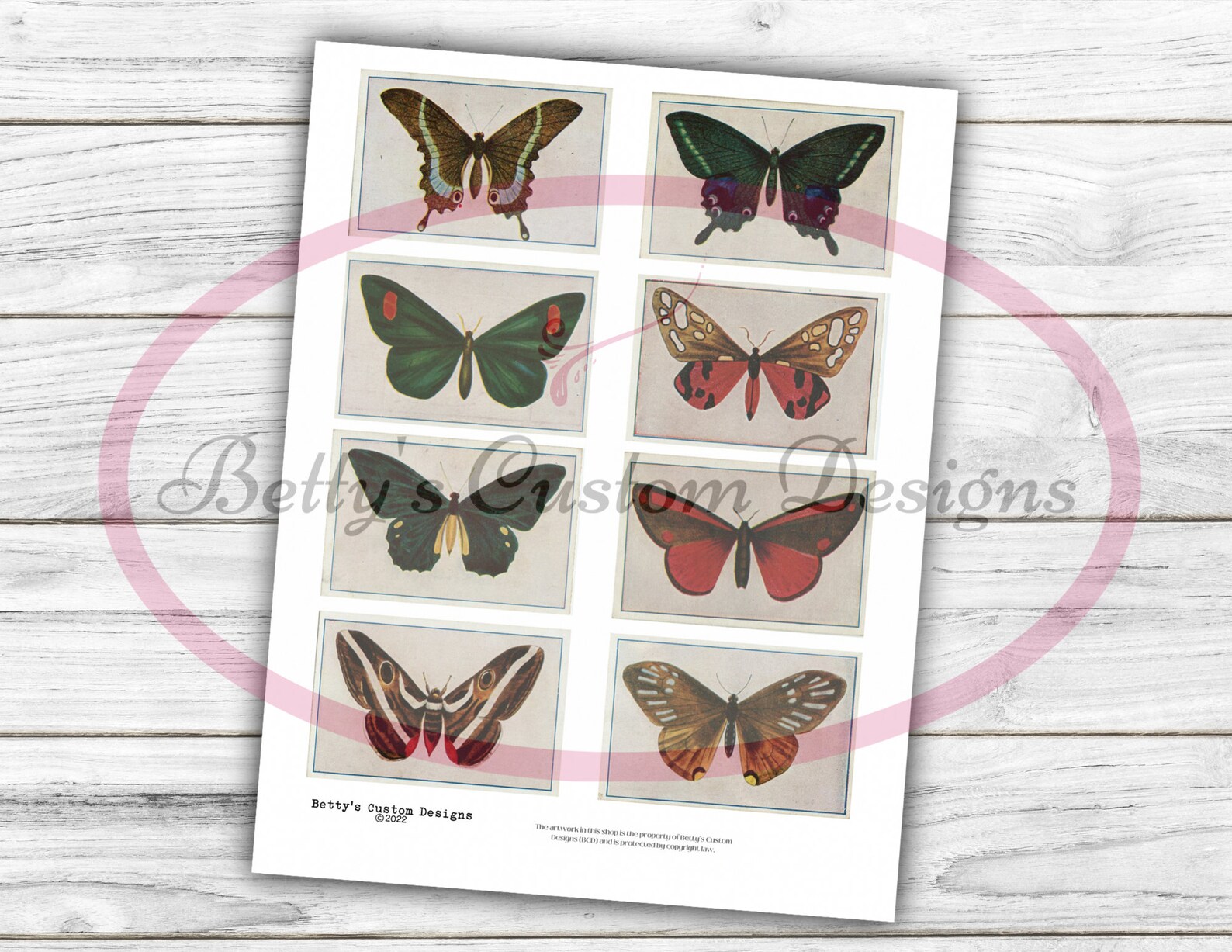 Butterfly & Moth ATC Cards Printable Ephemera Collage Sheets | Etsy