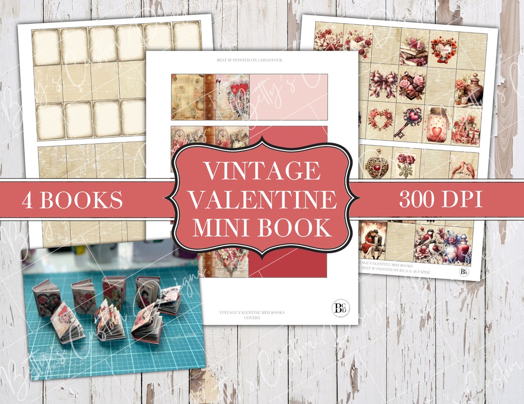 Vintage Valentine - Mini Journal - Mini Book - Digital - Printable ...