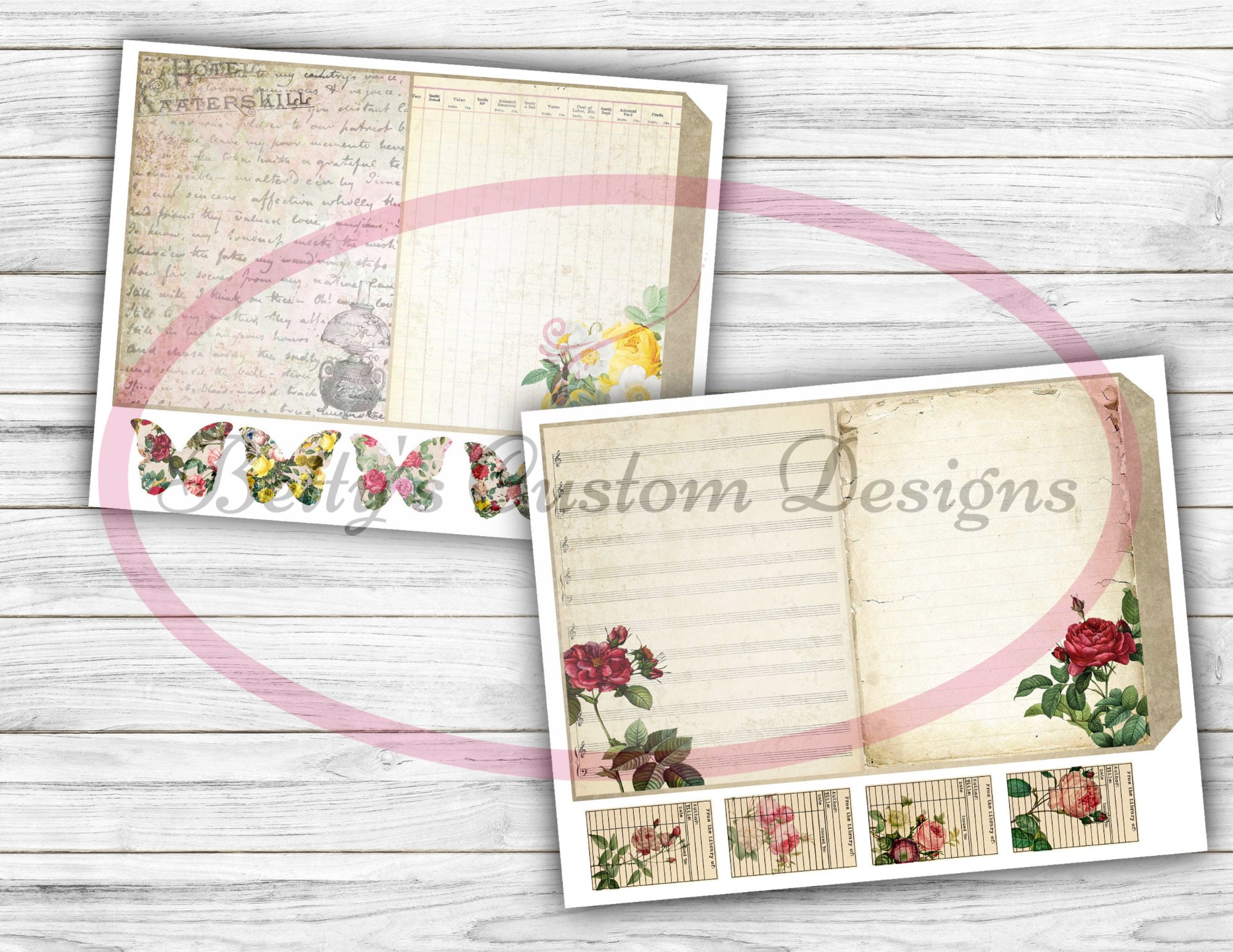 Vintage Floral Journal Kit Digital Download Full Journal | Etsy