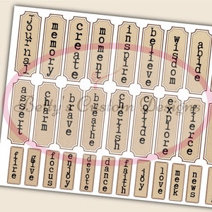 Vertical Word Labels - Phrases - Typewriter Font - Printable - Ephemera ...
