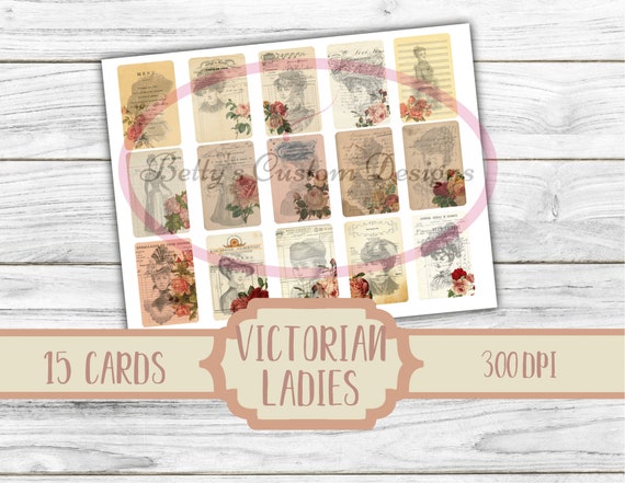 Victorian Ladies Calling Cards 15 Cards Junk Journal - Etsy