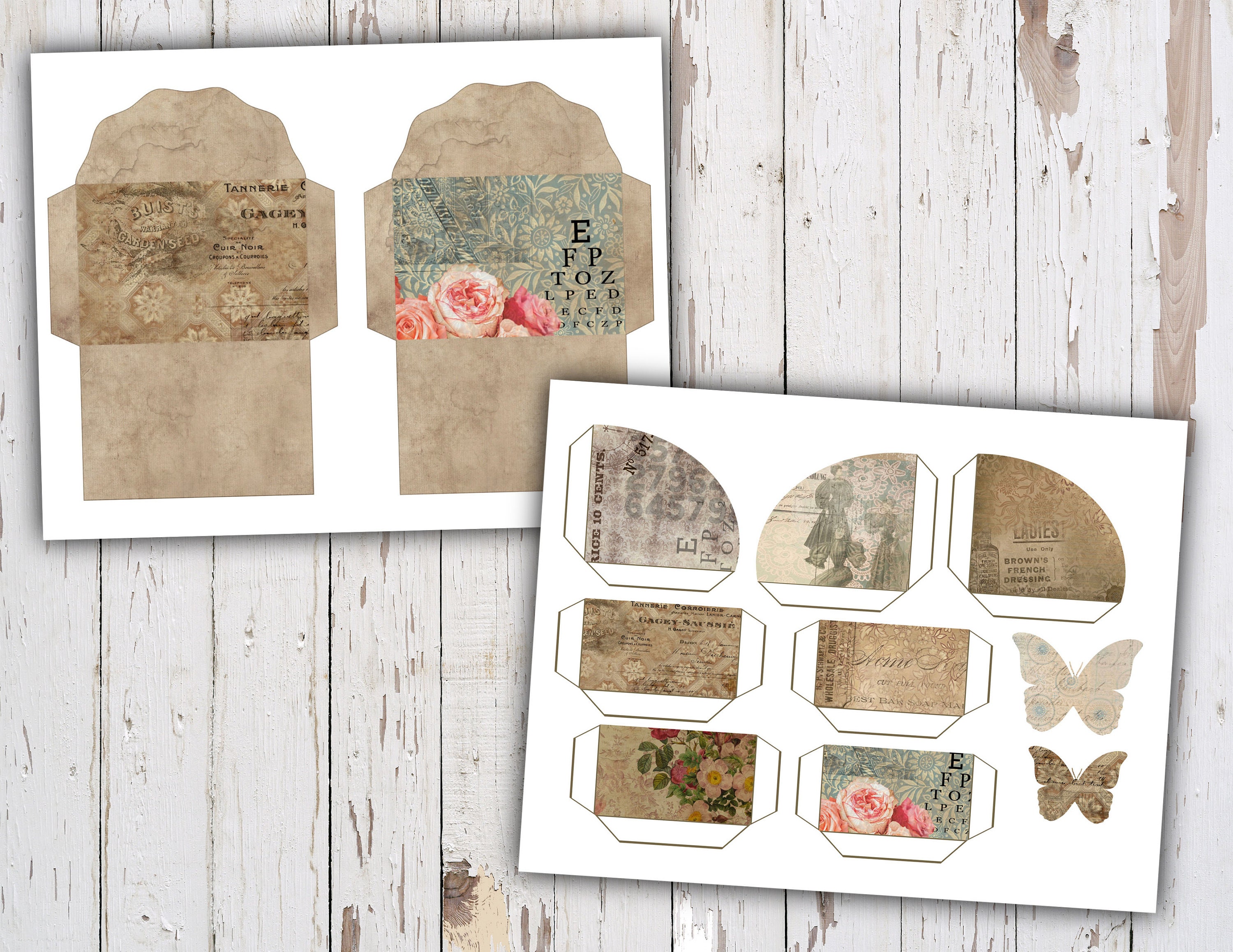 Decorum Junk Journal Kit Digital Paper Prints Scrapbook - Etsy