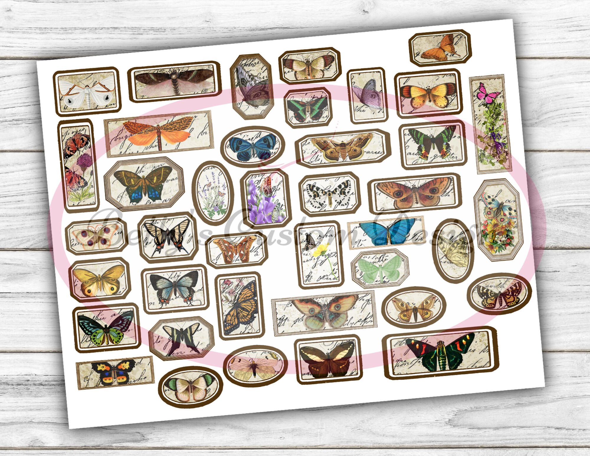 Butterfly Labels Printable Ephemera Junk Journal Label - Etsy