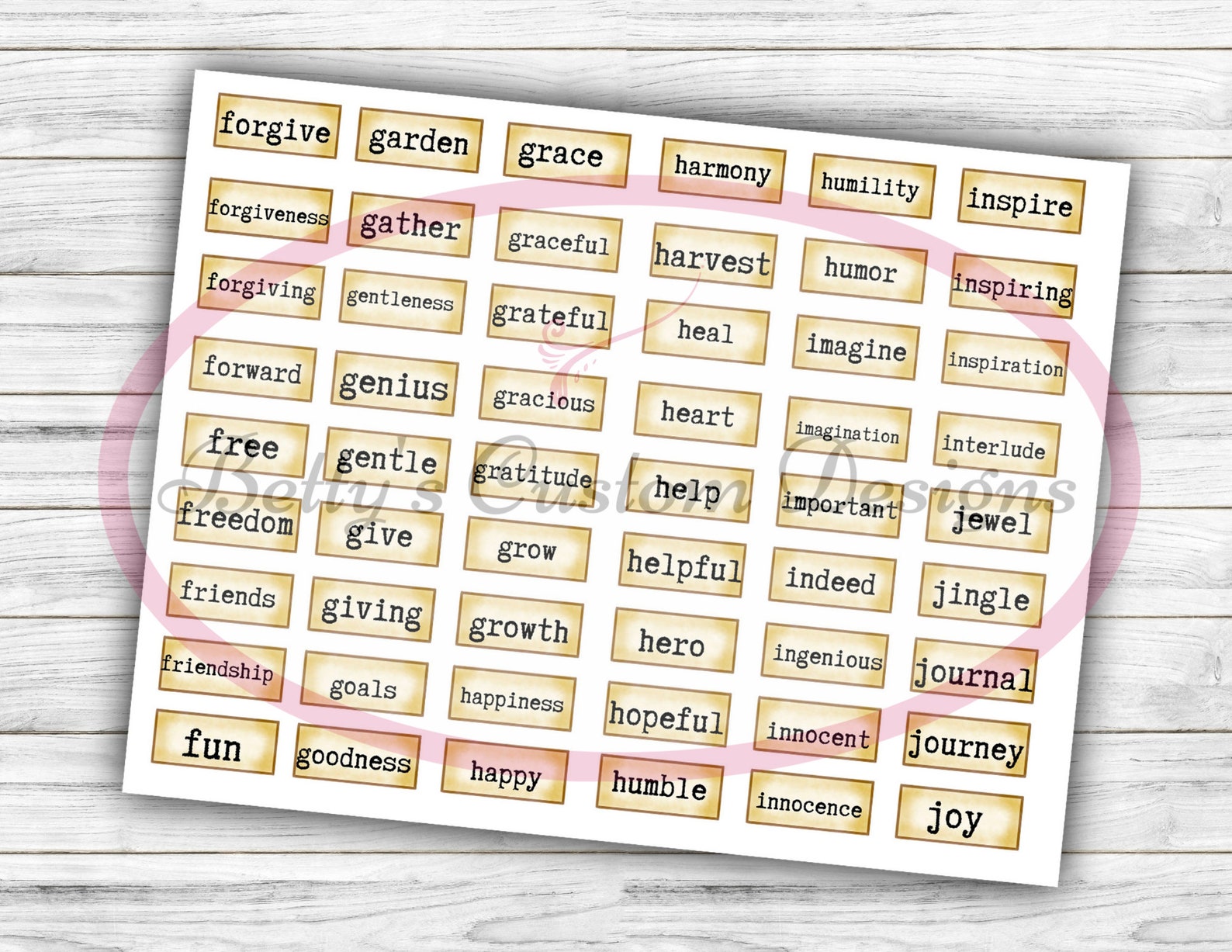 Simple Word Labels Phrases Typewriter Font Printable | Etsy