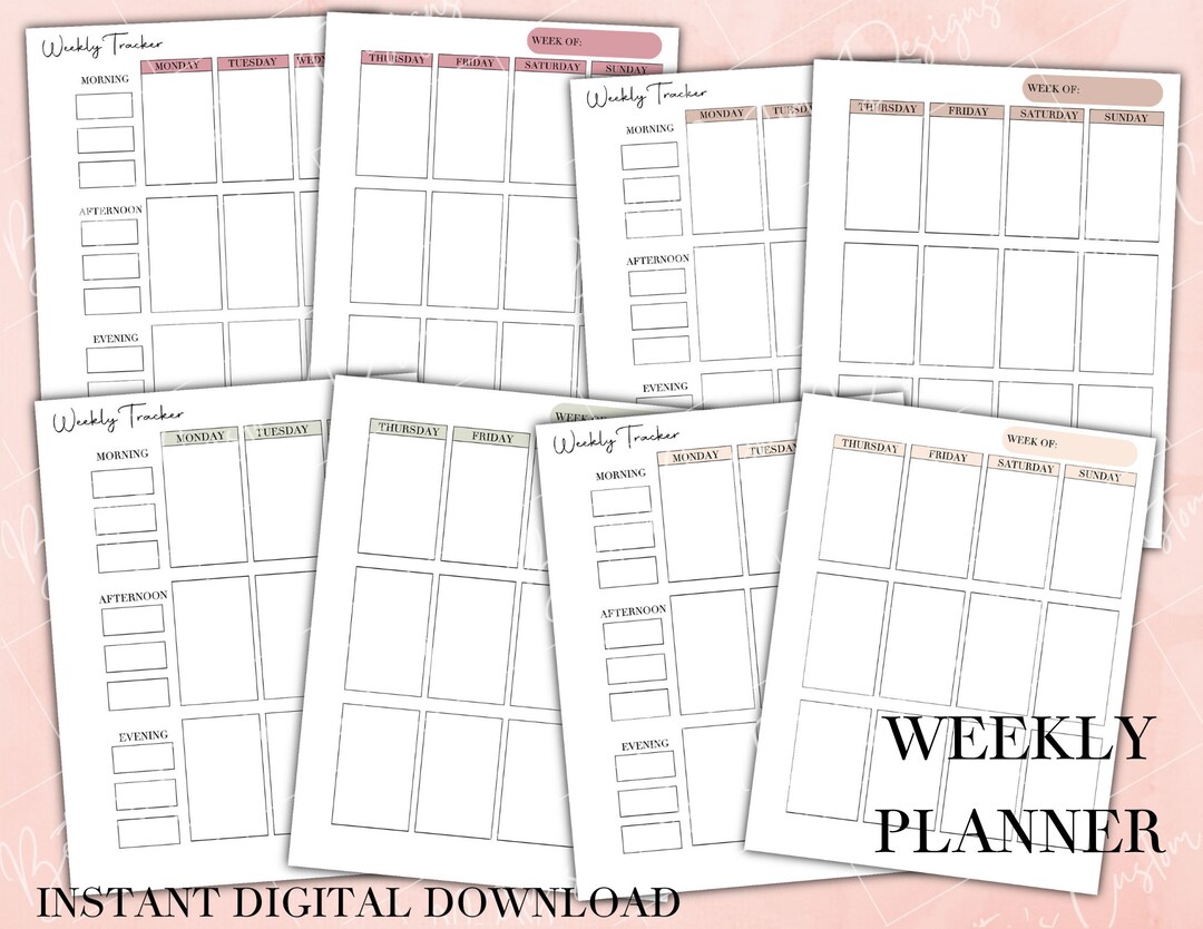 Weekly Planner Printable Planner Work Planner Digital Planner Daily ...