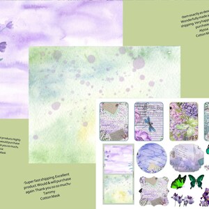 Lilac Sky Junk Journal Kit - Digital Paper Prints - Scrapbook - Vintage ...