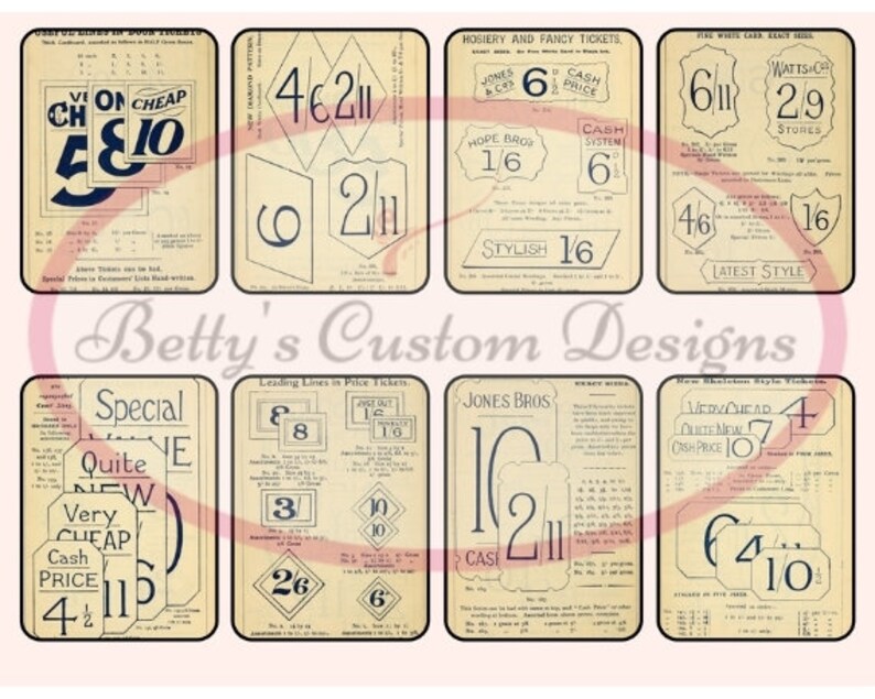 Digital Vintage Color and Black and White Ad Cards From - Etsy