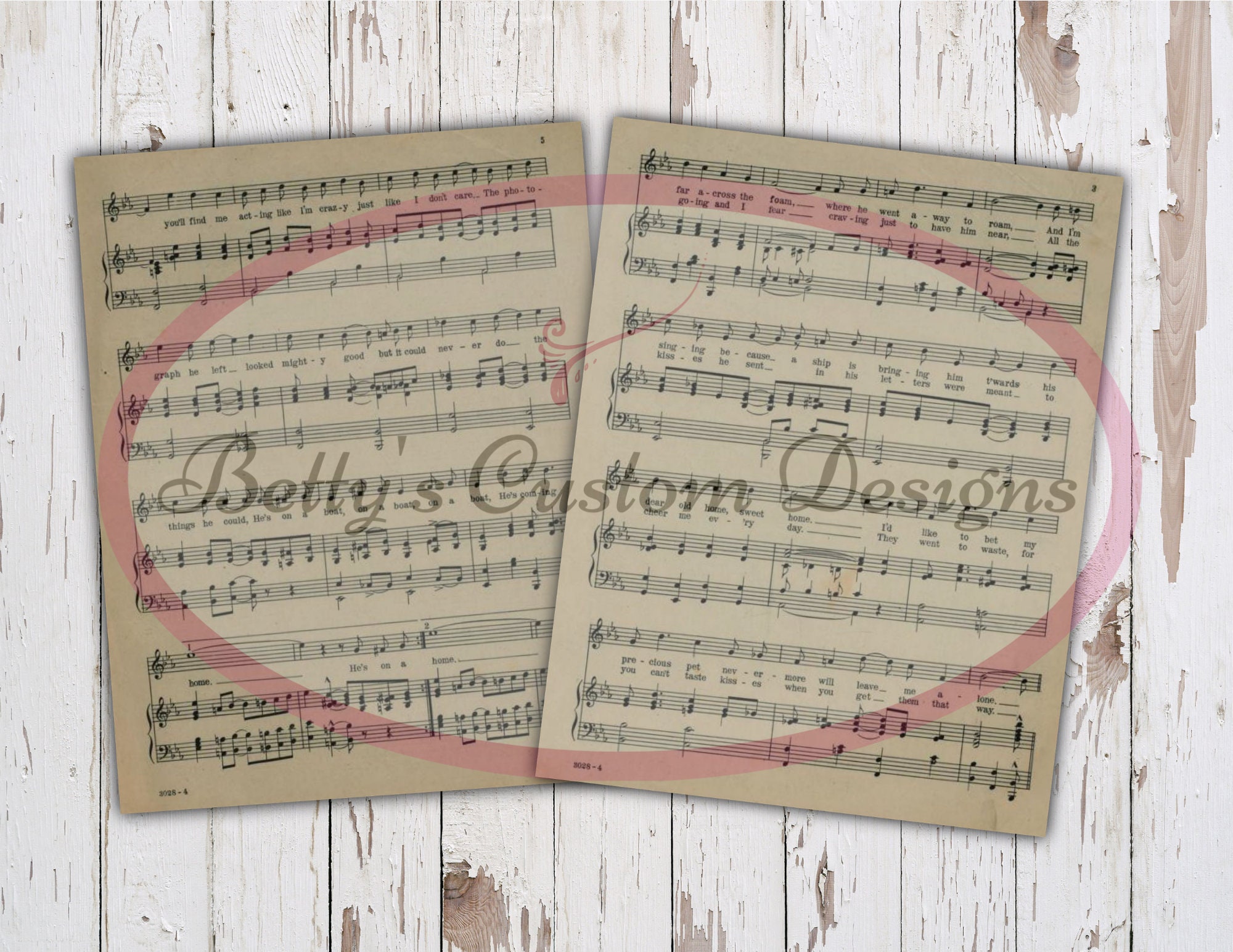 Vintage Music Backgrounds Digital Paper Prints Scrapbook - Etsy