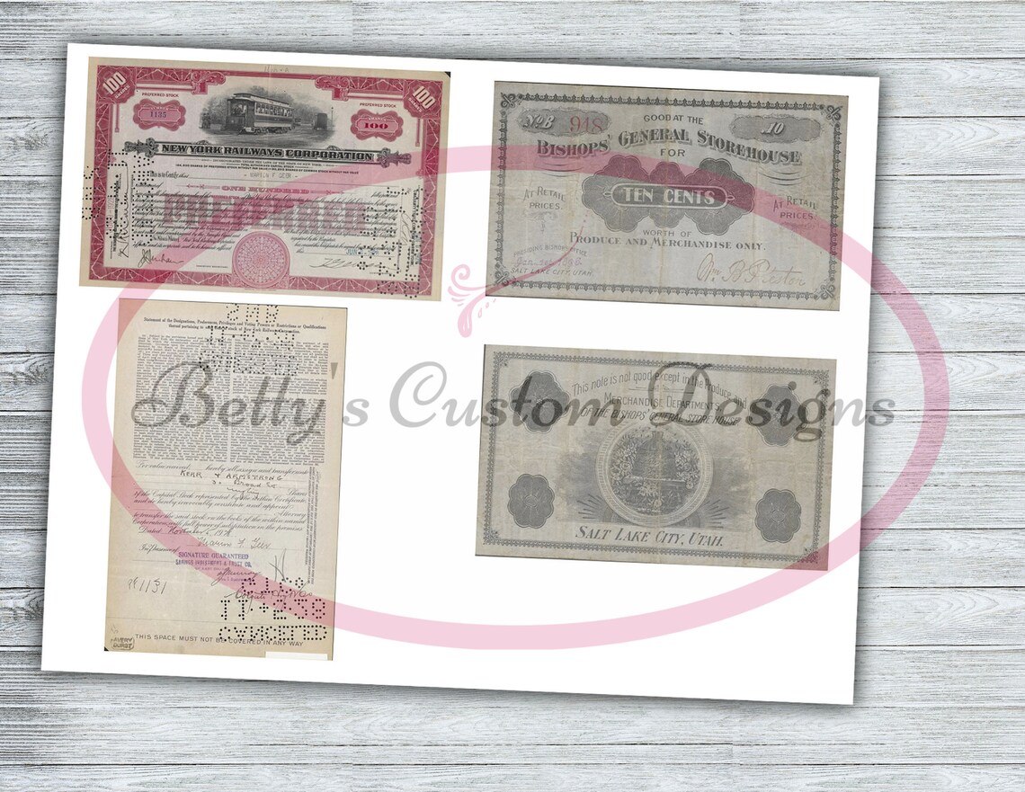 Vintage Bank Notes Vintage Checks Cheque Printable - Etsy