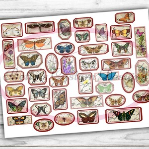Butterfly Labels - Printable - Ephemera - Junk Journal Label - Journal ...