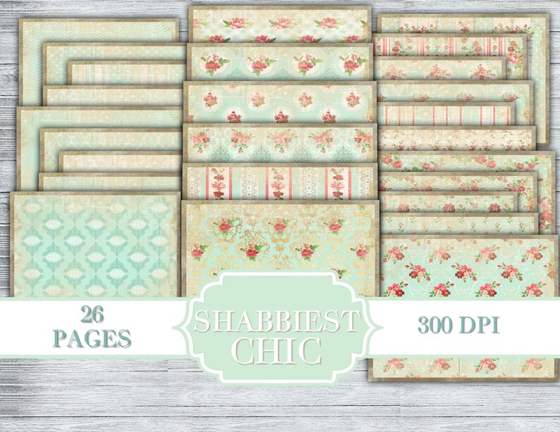 Shabbiest Chic Junk Journal Kit Digital Paper Prints - Etsy