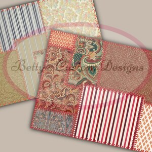 Patchwork Paper Junk Journal Kit Digital Paper Prints Scrapbook Vintage Books Ephemera Antique ...