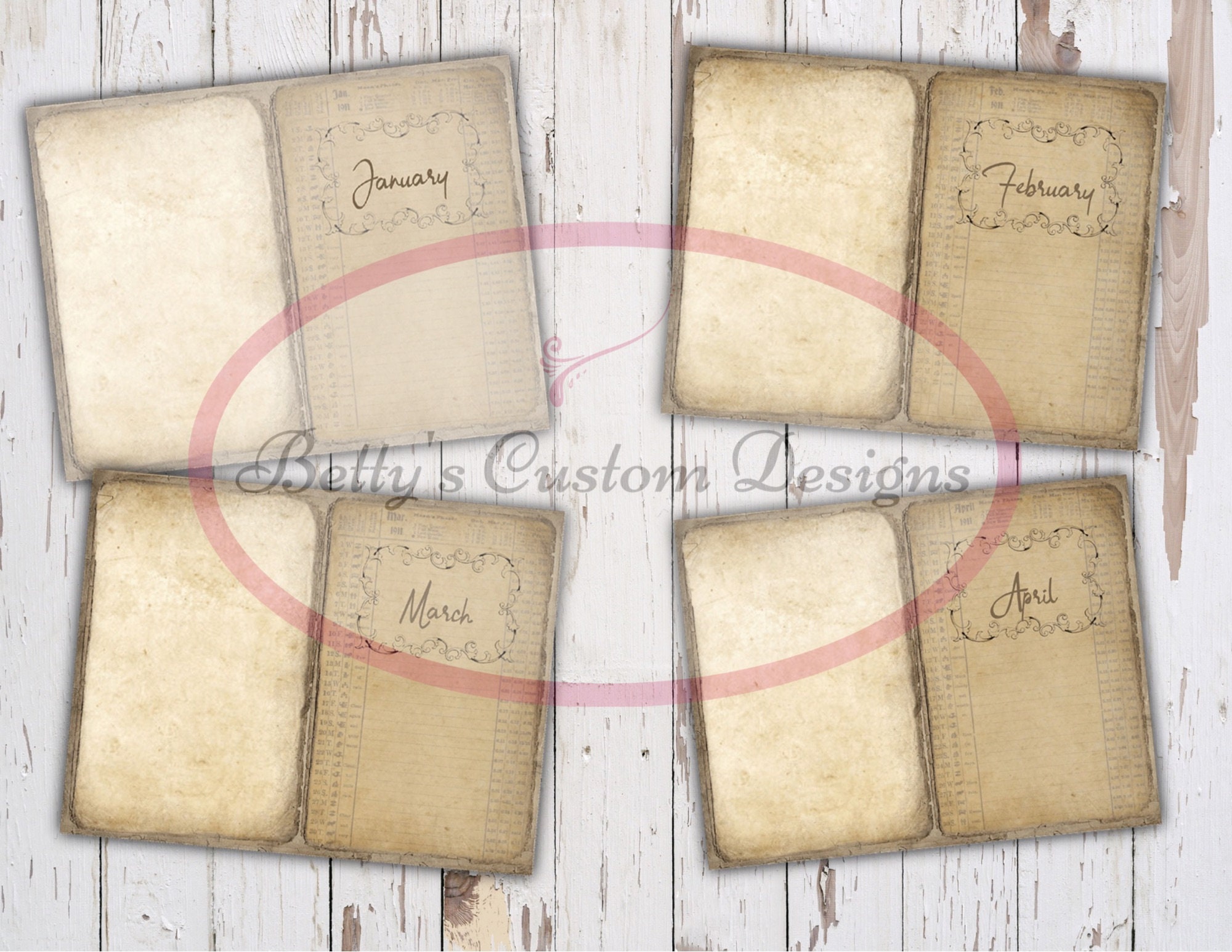 Junk Journal Planner Kit Calendar Bullet Journal Shabby - Etsy