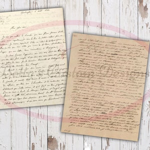 Printable Vintage Script Letters - Paper Textures - Digital Paper ...