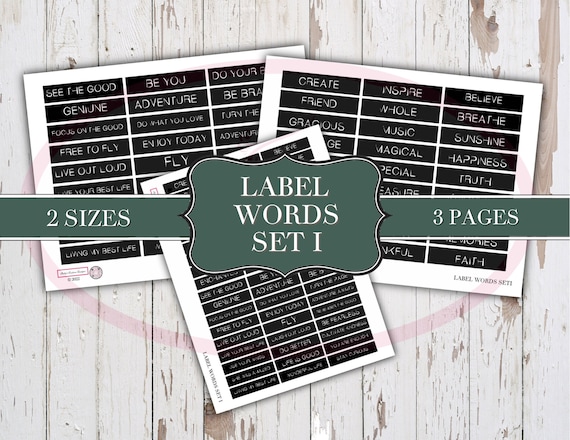 Label Words Set I Label Phrases Digital Typewriter Font - Etsy