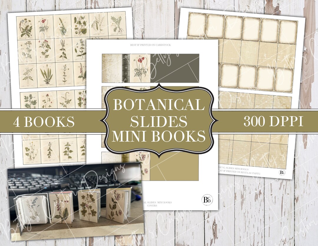 Botanical Slides Mini Books - Mini Journal - Mini Book - Digital ...