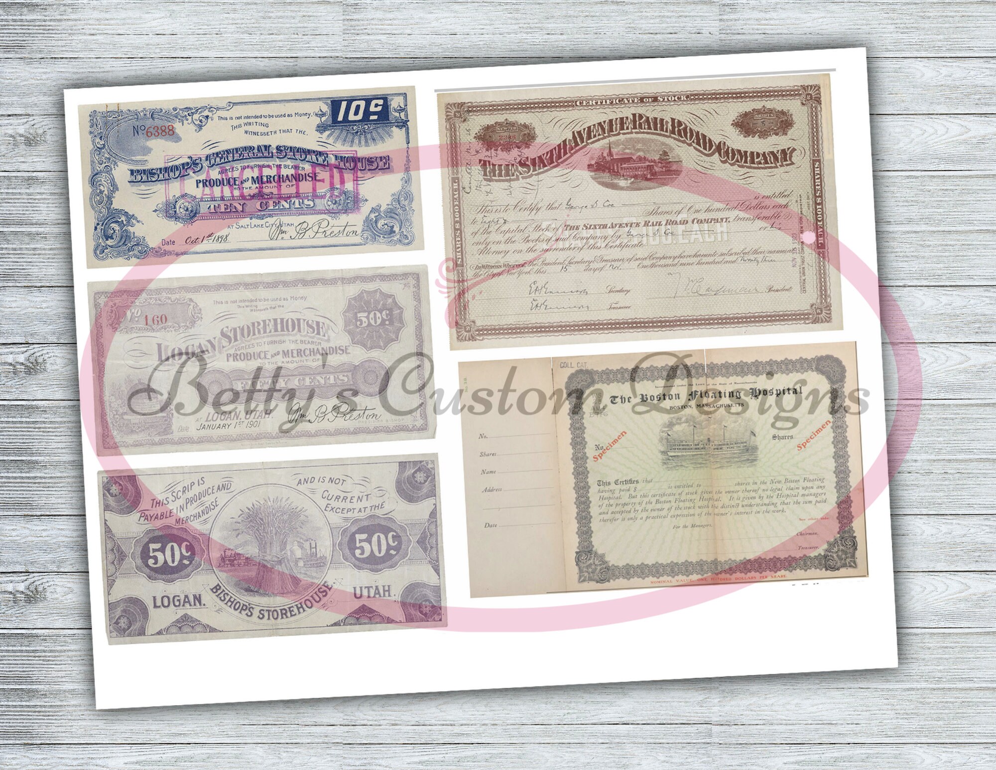 Vintage Bank Notes Vintage Checks Cheque Printable - Etsy