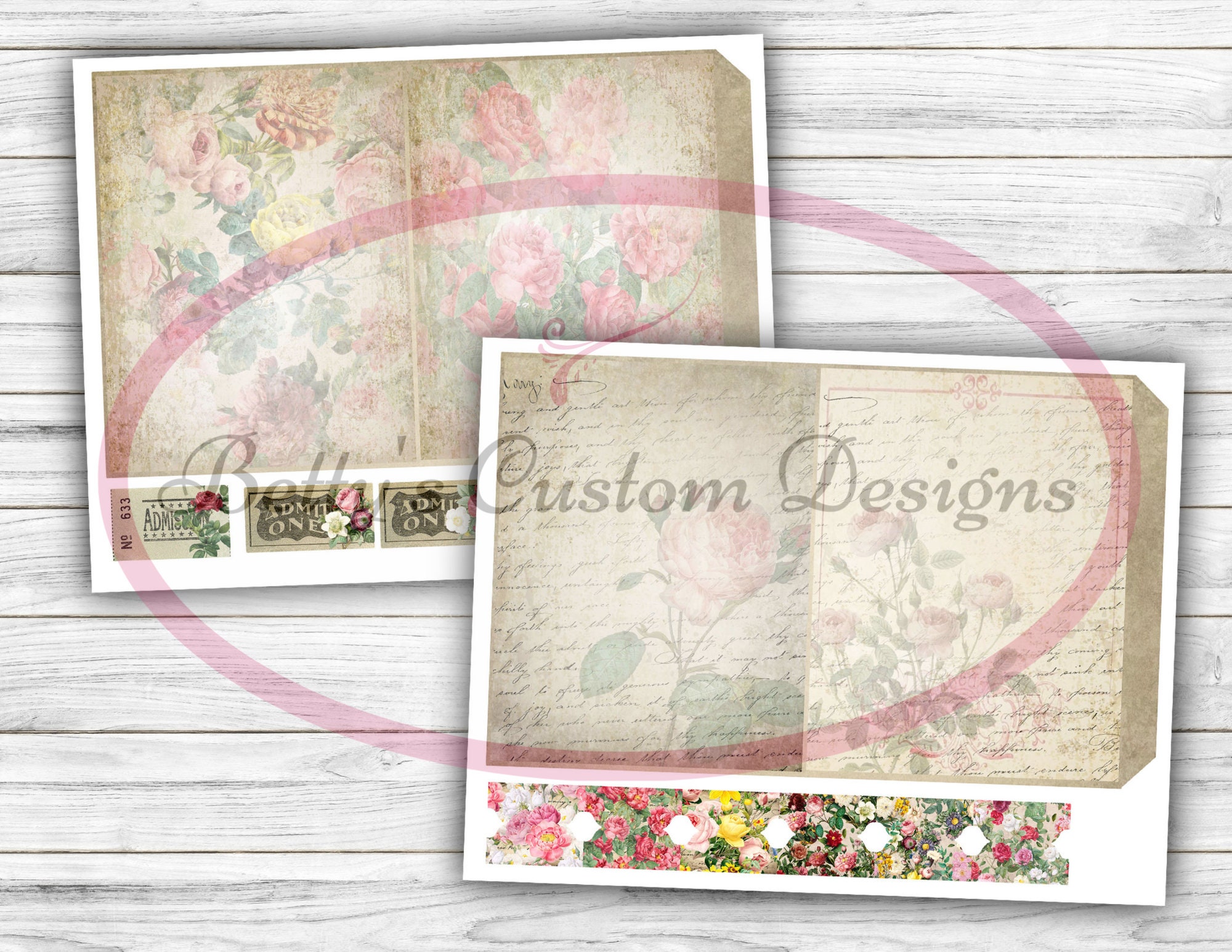 Vintage Floral Journal Kit Digital Download Full Journal | Etsy