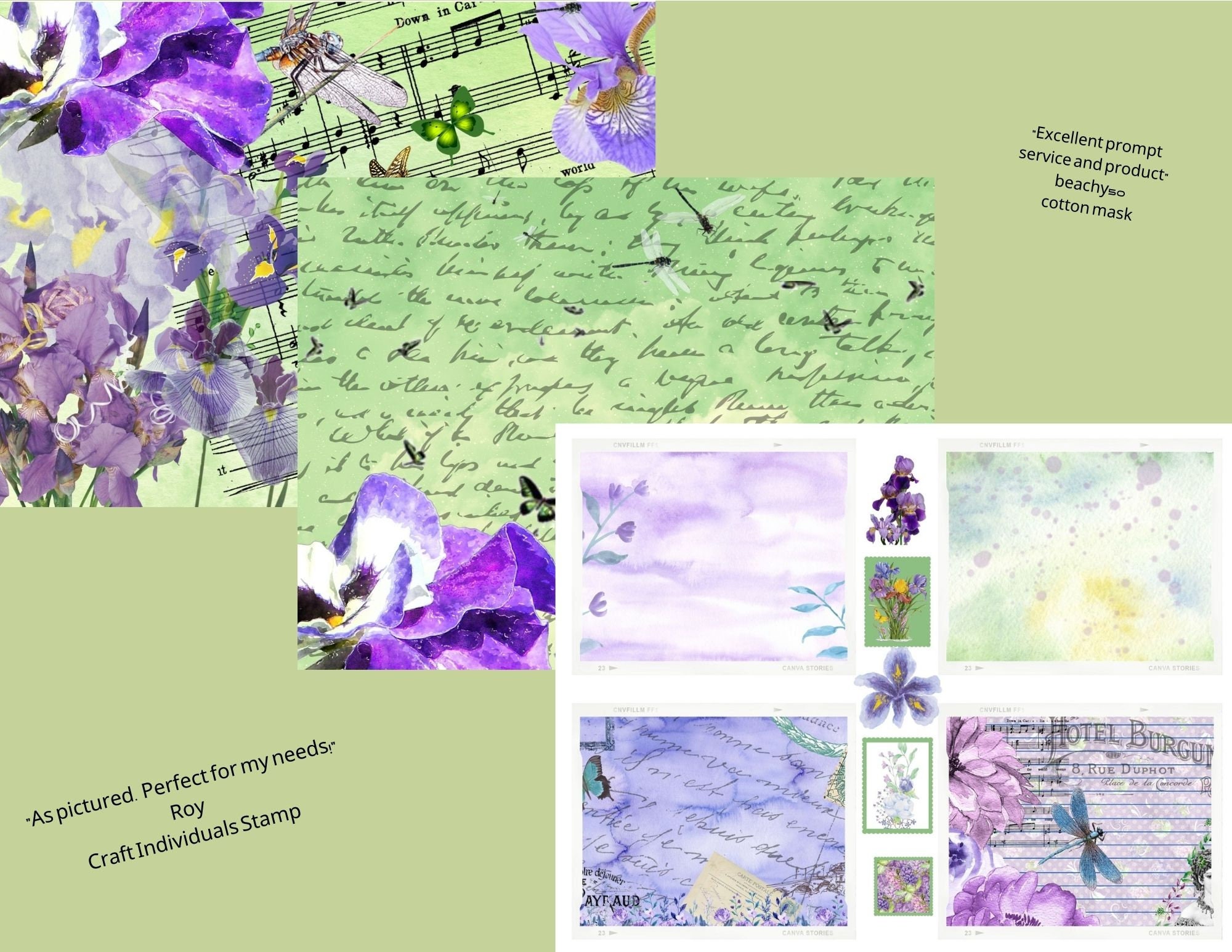 Lilac Sky Junk Journal Kit - Digital Paper Prints - Scrapbook - Vintage ...