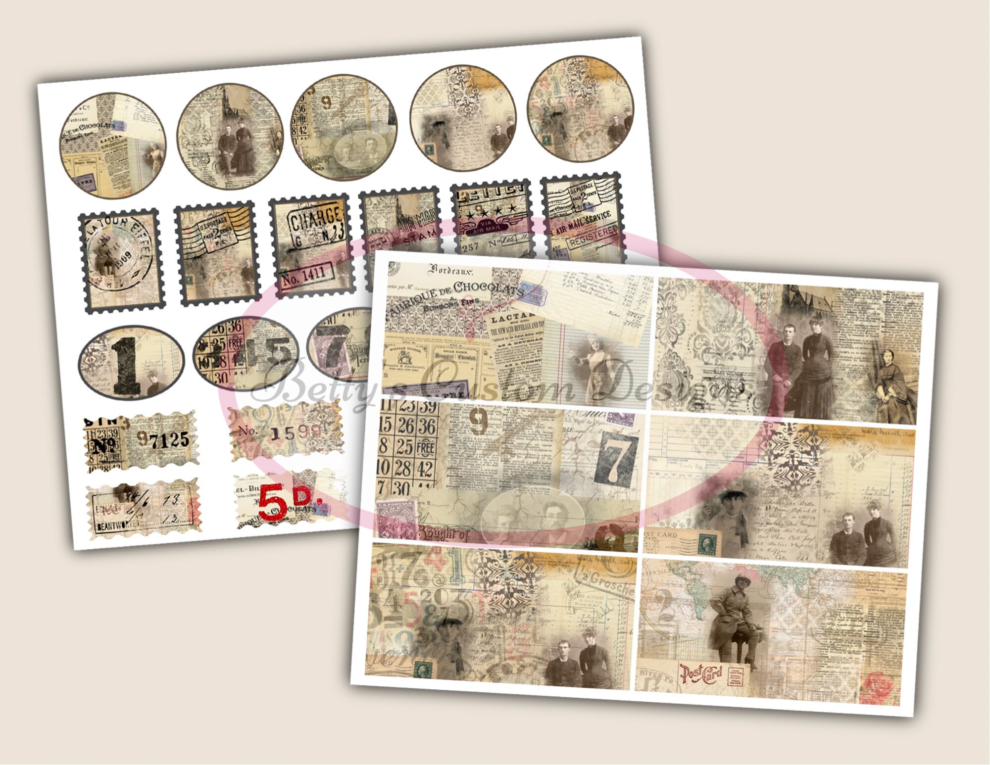 Memories Junk Journal Kit Digital Paper Prints Scrapbook | Etsy