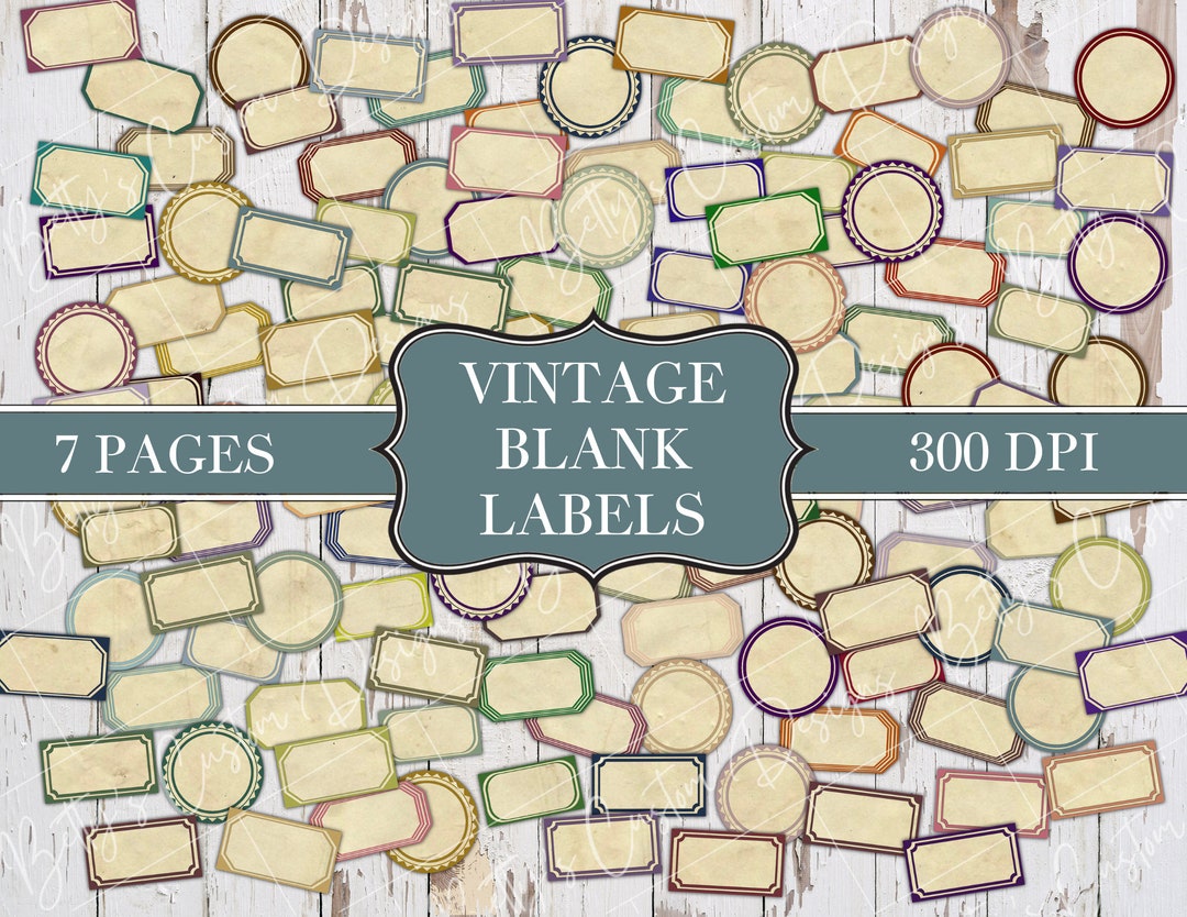 Vintage Blank Labels - Random Labels - Junk Journal Ephemera ...