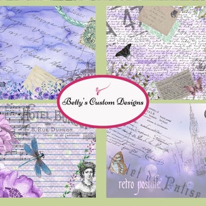 Lilac Sky Junk Journal Kit - Digital Paper Prints - Scrapbook - Vintage ...