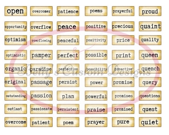 Simple Word Labels Phrases Typewriter Font Printable | Etsy