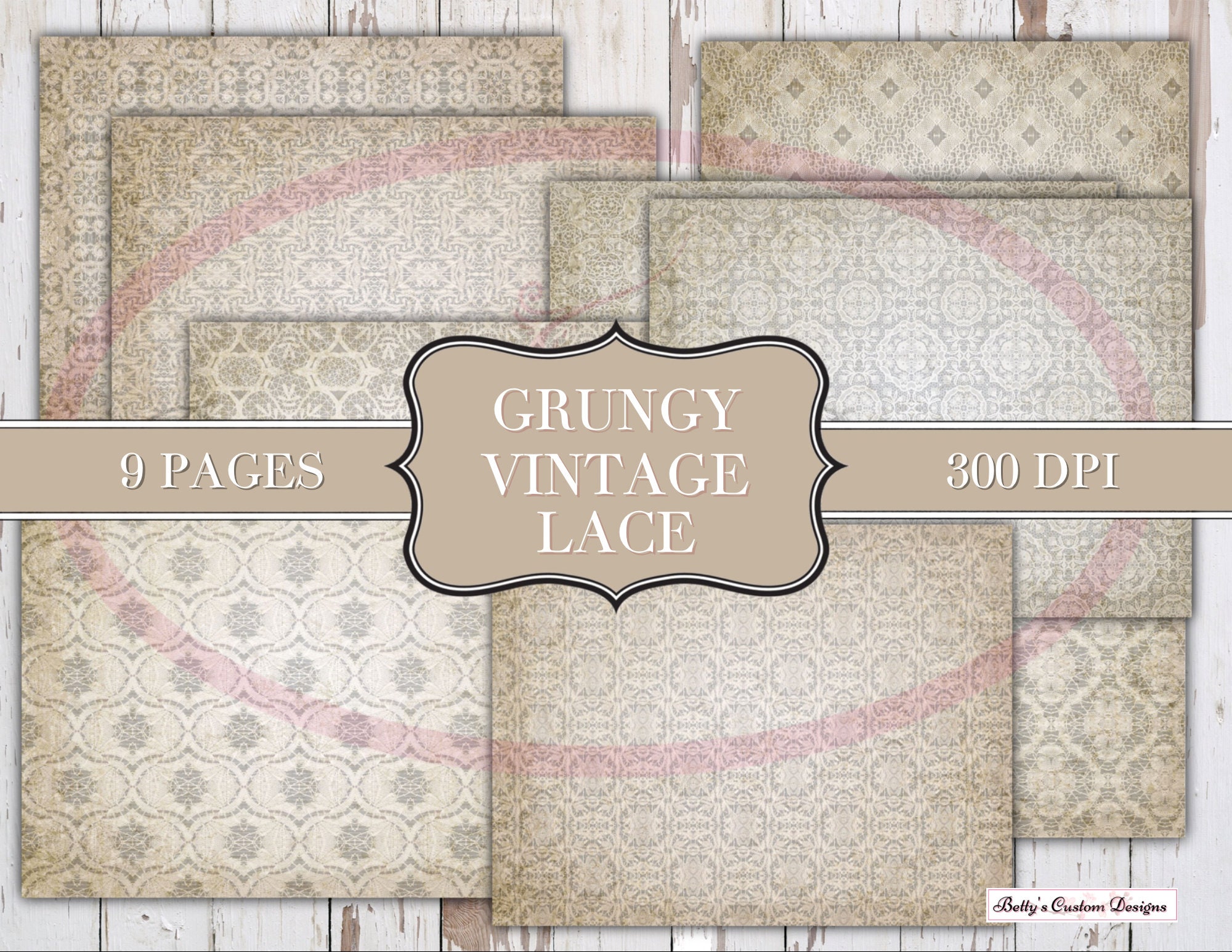 Grungy Vintage Lace Background Paper Journal Paper Junk - Etsy