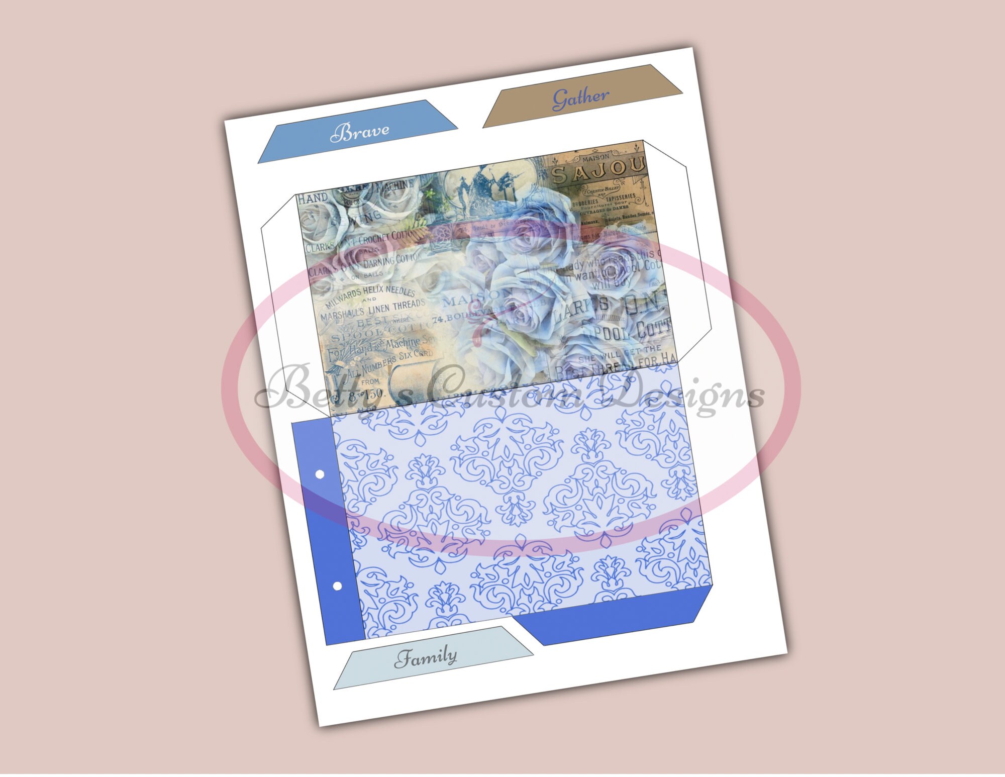 Mini File Folder Book Roses Are Red .and Blue Digital | Etsy