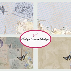 Vintage Blues Junk Journal Kit - Digital Paper Prints - Scrapbook ...