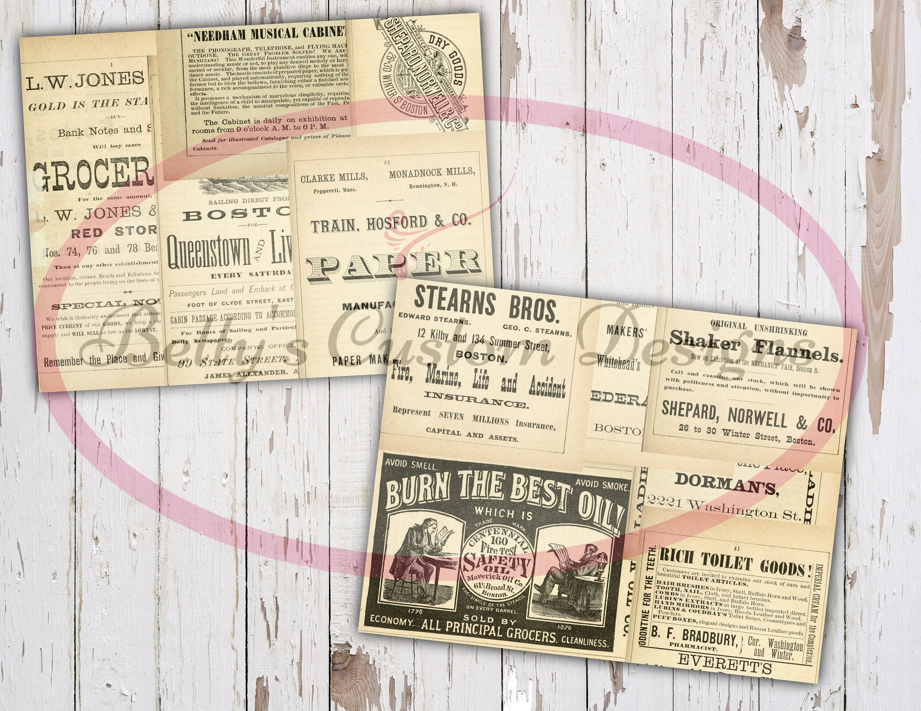 Vintage Book Journal Kit Digital Paper Prints Scrapbook - Etsy