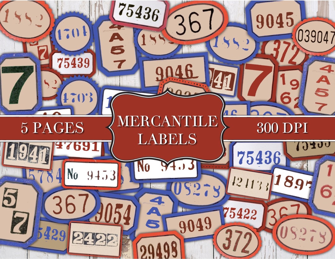 Mercantile Labels - Random Labels - Junk Journal Ephemera ...