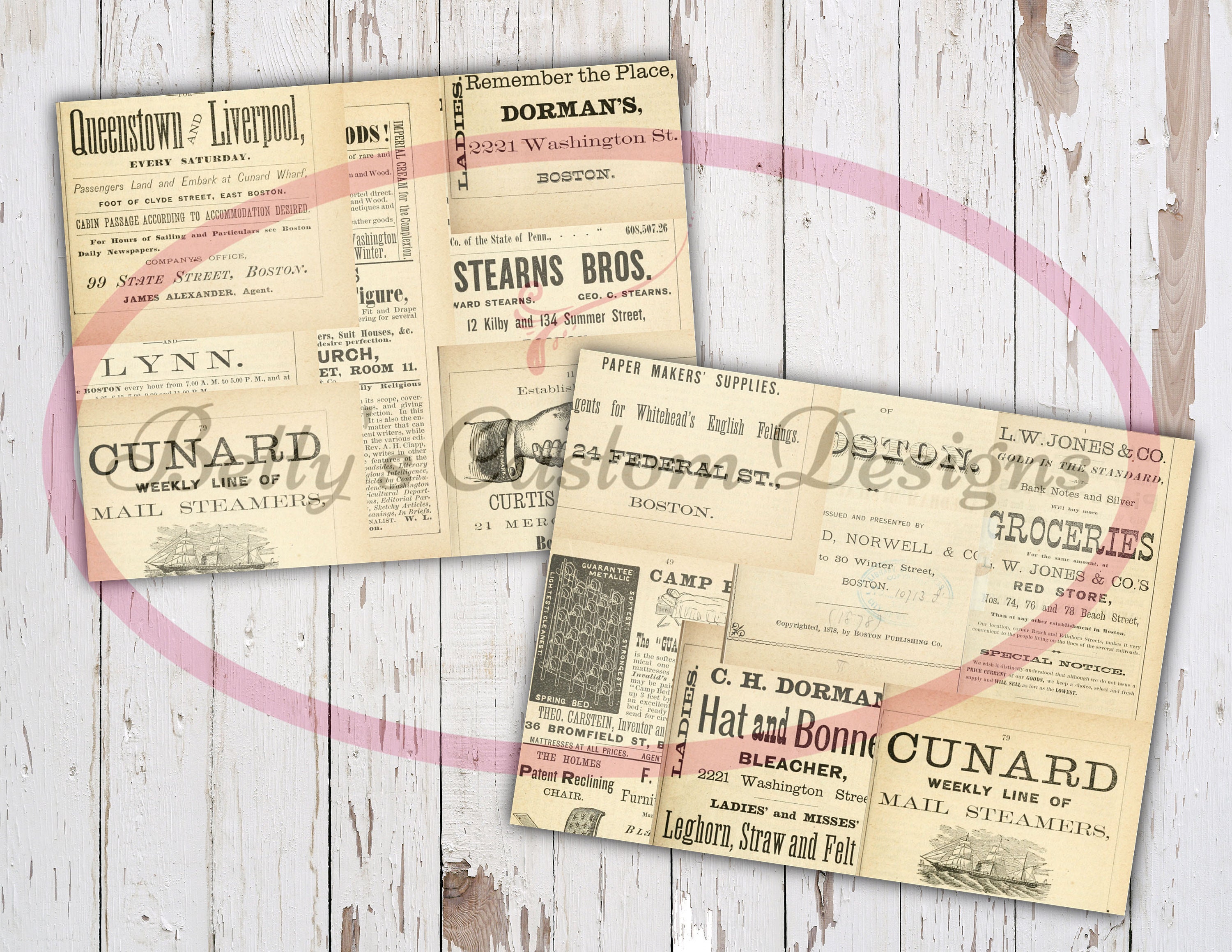 Vintage Book Journal Kit Digital Paper Prints Scrapbook - Etsy