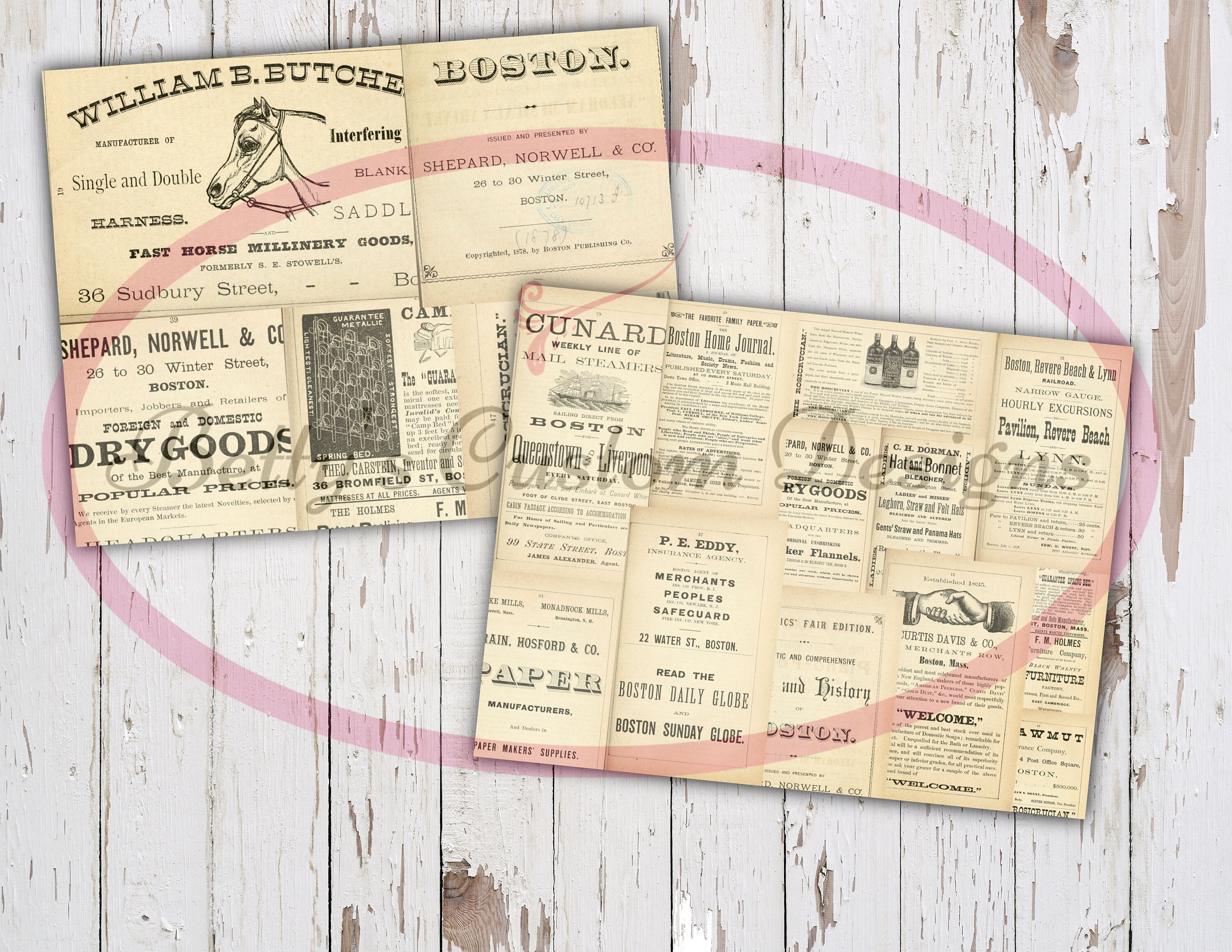 Vintage Book Journal Kit Digital Paper Prints Scrapbook - Etsy