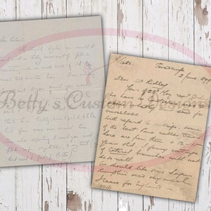 Printable Vintage Script Letters - Paper Textures - Digital Paper ...