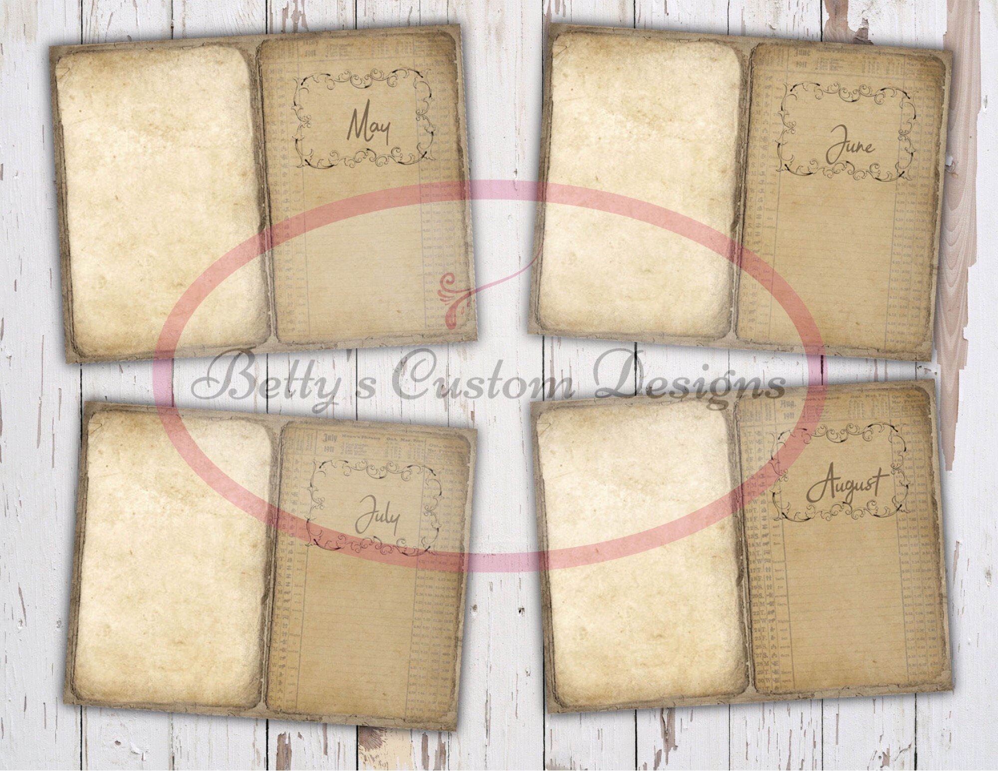 Junk Journal Planner Kit Calendar Bullet Journal Shabby - Etsy