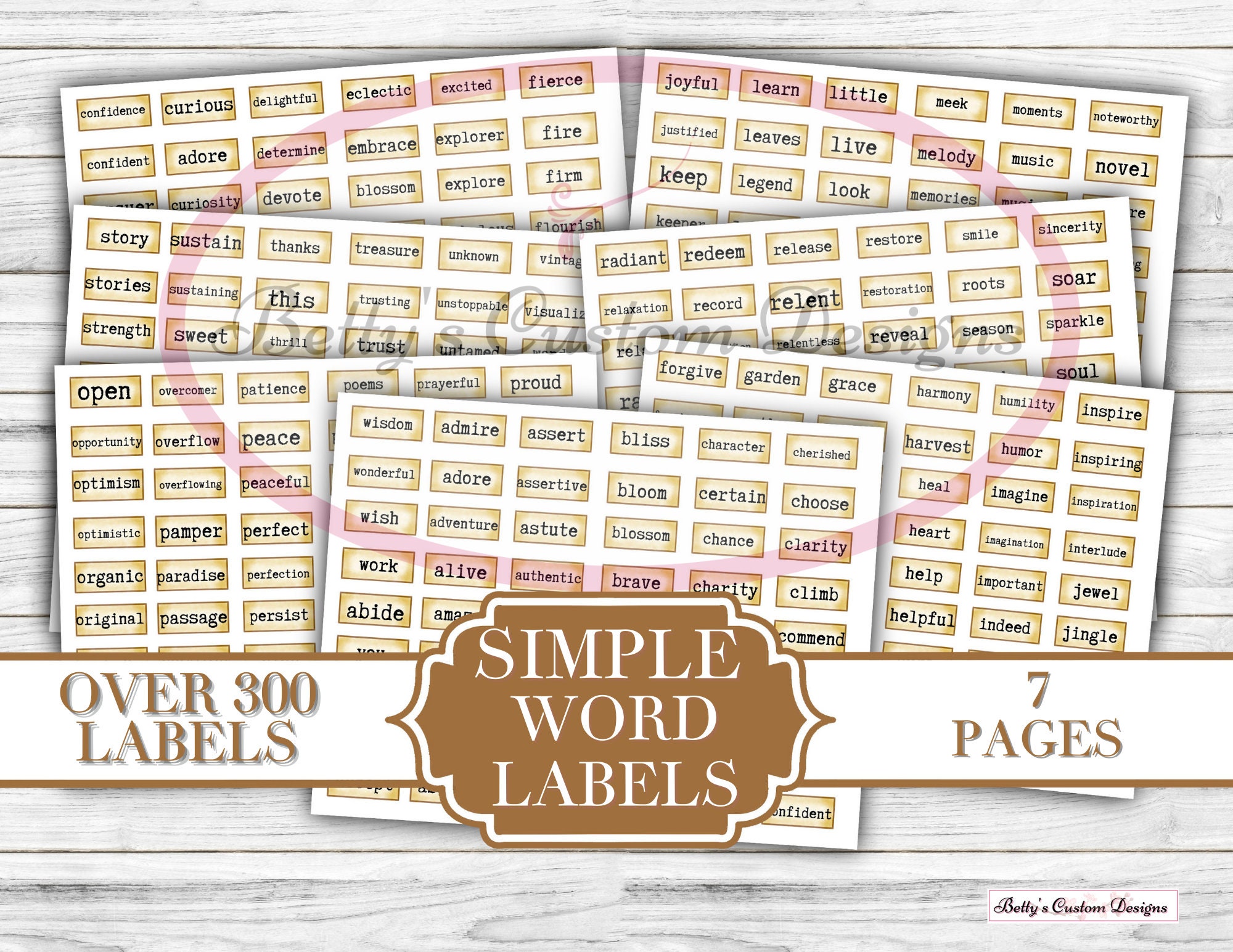 Simple Word Labels Phrases Typewriter Font Printable | Etsy