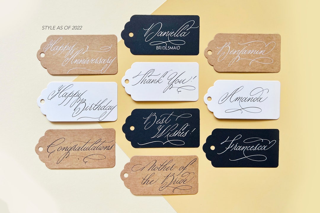 Custom Calligraphy Gift Tags,personalized Handwritten Name Tags With ...