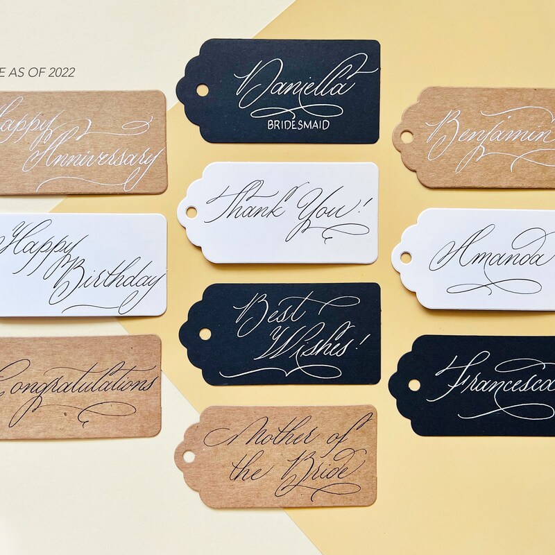 Calligraphy Tags - Etsy