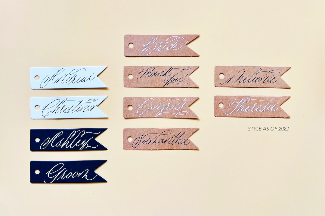 Small Custom Calligraphy Gift Tags,personalized Handwritten Name Tags ...