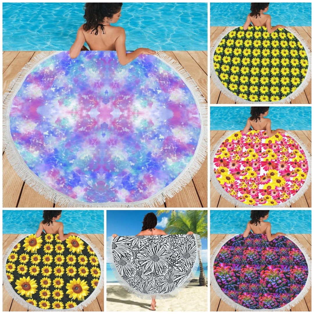 Circular Round Beach Shawls or Beach / Picnic Rugs 59 Inches - Etsy