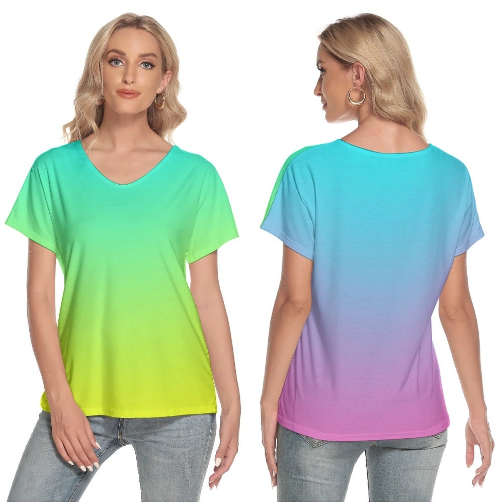 Ombre Tshirt Tops in 3 Different Combinations for Women up to 4XL in ...