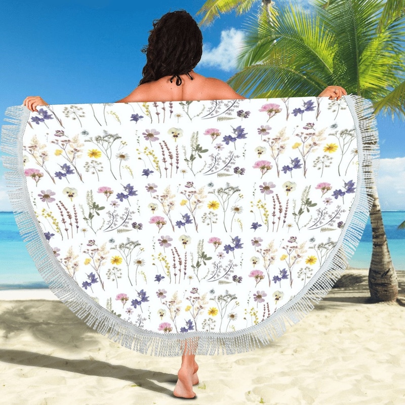 Round Beach Towel - Etsy